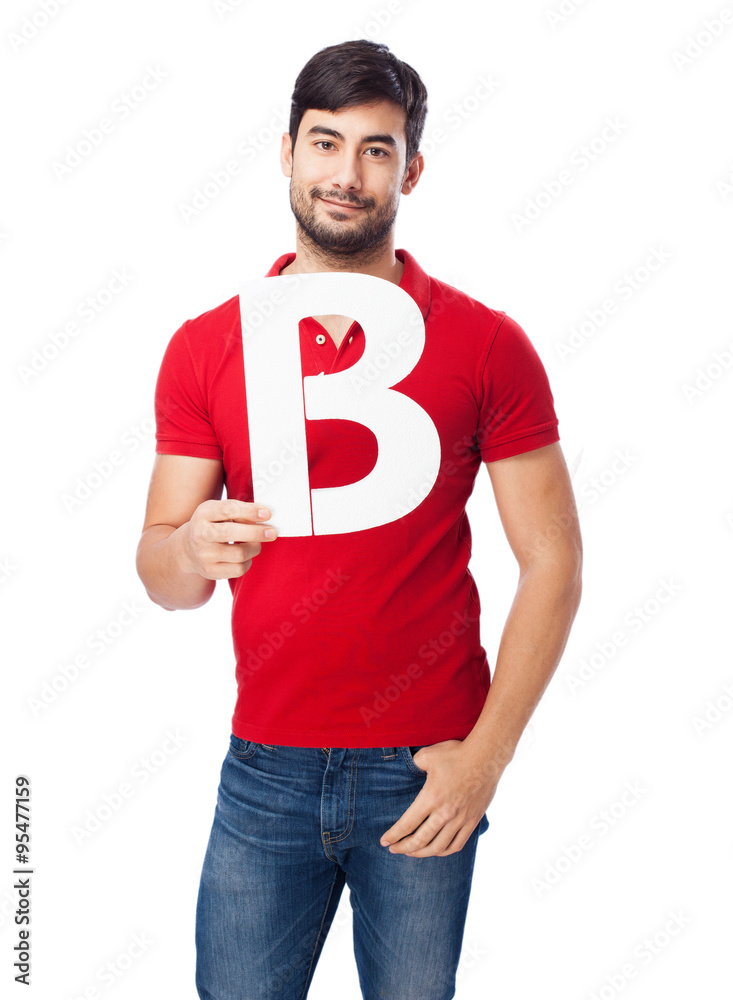 young chinese man with letter Stock Photo | Adobe Stock