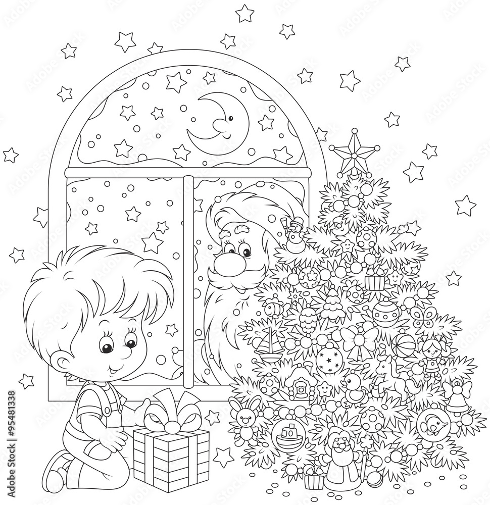 Christmas Window Coloring Pages