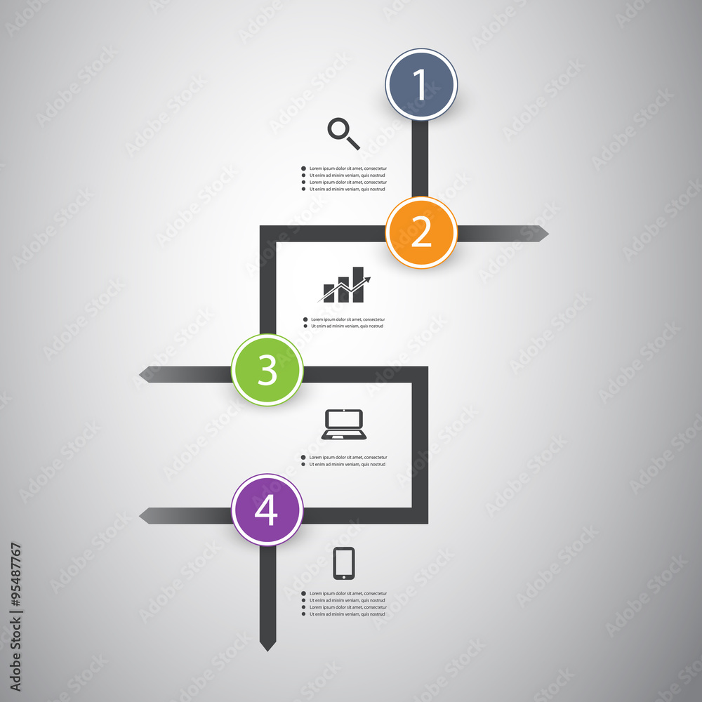 Infographic Concept - Flow Chart Design Stock Vector | Adobe Stock