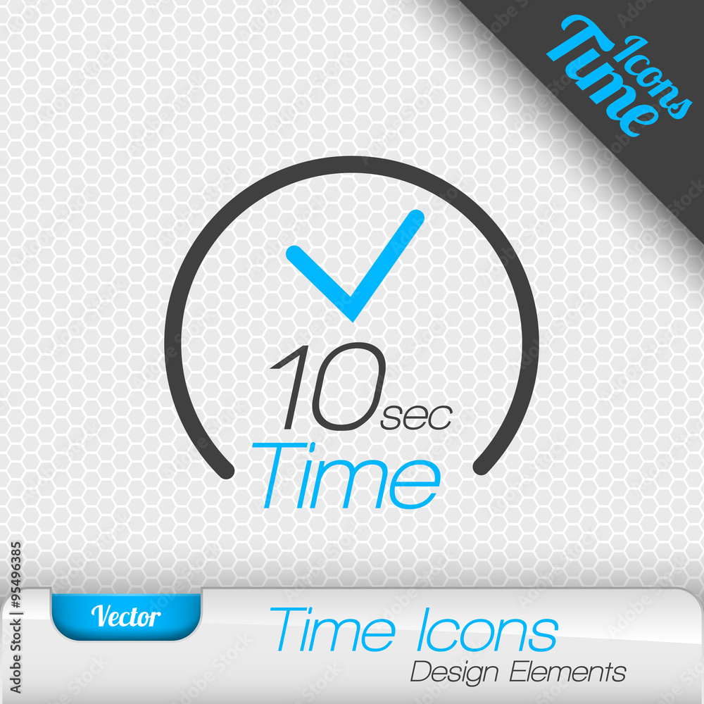 Time Icon 10 Seconds Symbol Vector Design Elements Stock Vector | Adobe ...