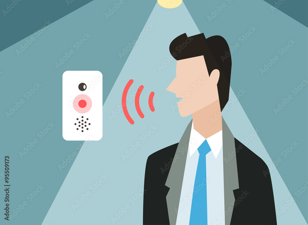 Voice control vector illustration. Smart computer Stock Vector | Adobe ...