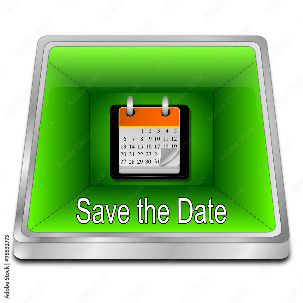 Save the Date Button Stock Vector | Adobe Stock