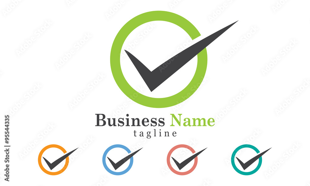 Checkmark Icon Logo Vector With Five Color Options Stock Vector | Adobe ...