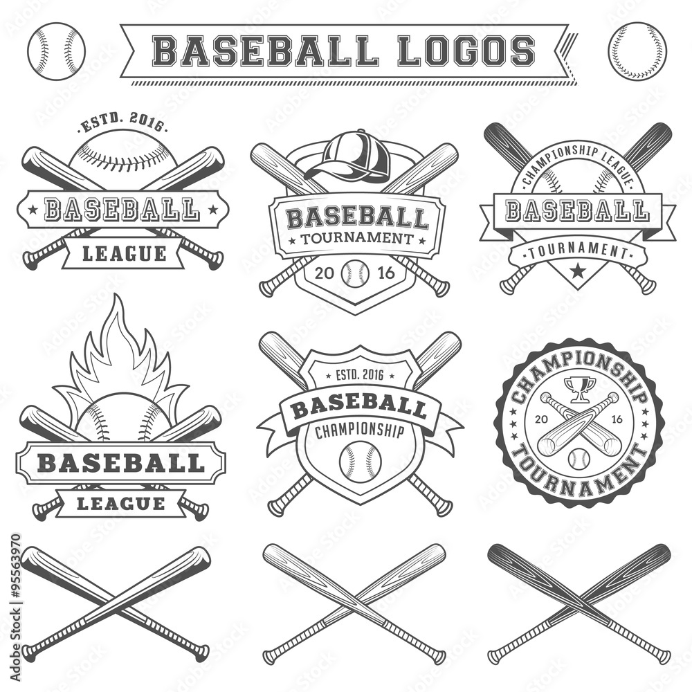 Vector Baseball logo and insignia Stock Vector | Adobe Stock
