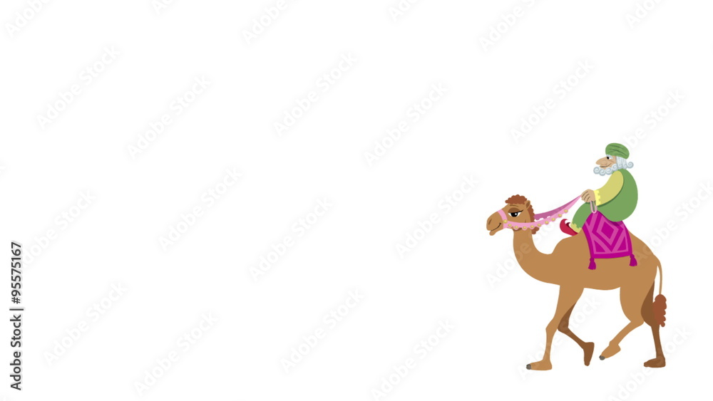 Three Wise Men Isolated / The three wise men and their camels walking ...