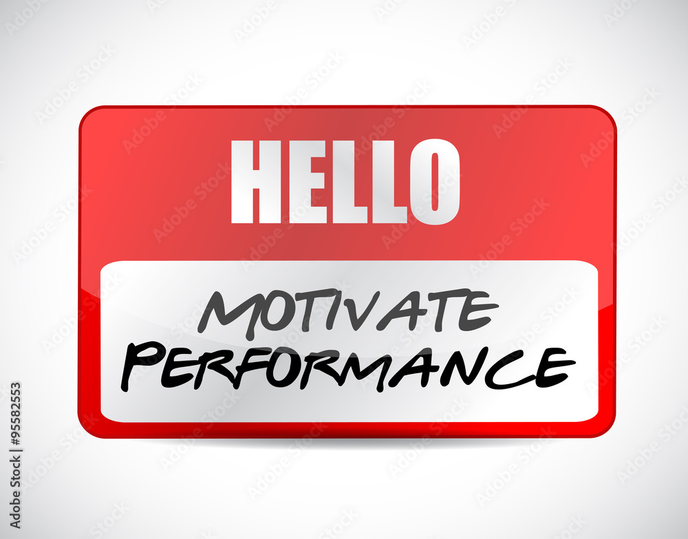 Motivate Performance name tag sign concept Stock Illustration | Adobe Stock