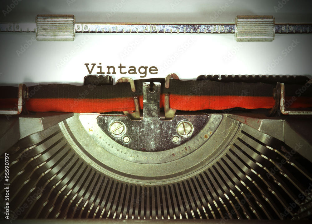 vintage written with ink with the typewriter Stock Photo | Adobe Stock