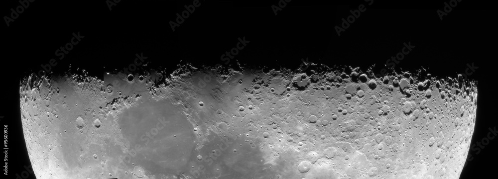 Lunar terminator through a telescope Stock Photo | Adobe Stock