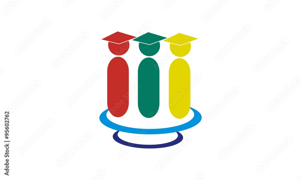 happy students logo Stock Vector | Adobe Stock