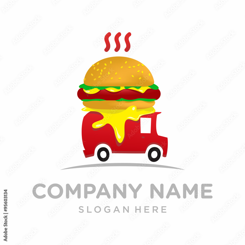 Burger Food Truck Logo Stock-Vektorgrafik | Adobe Stock