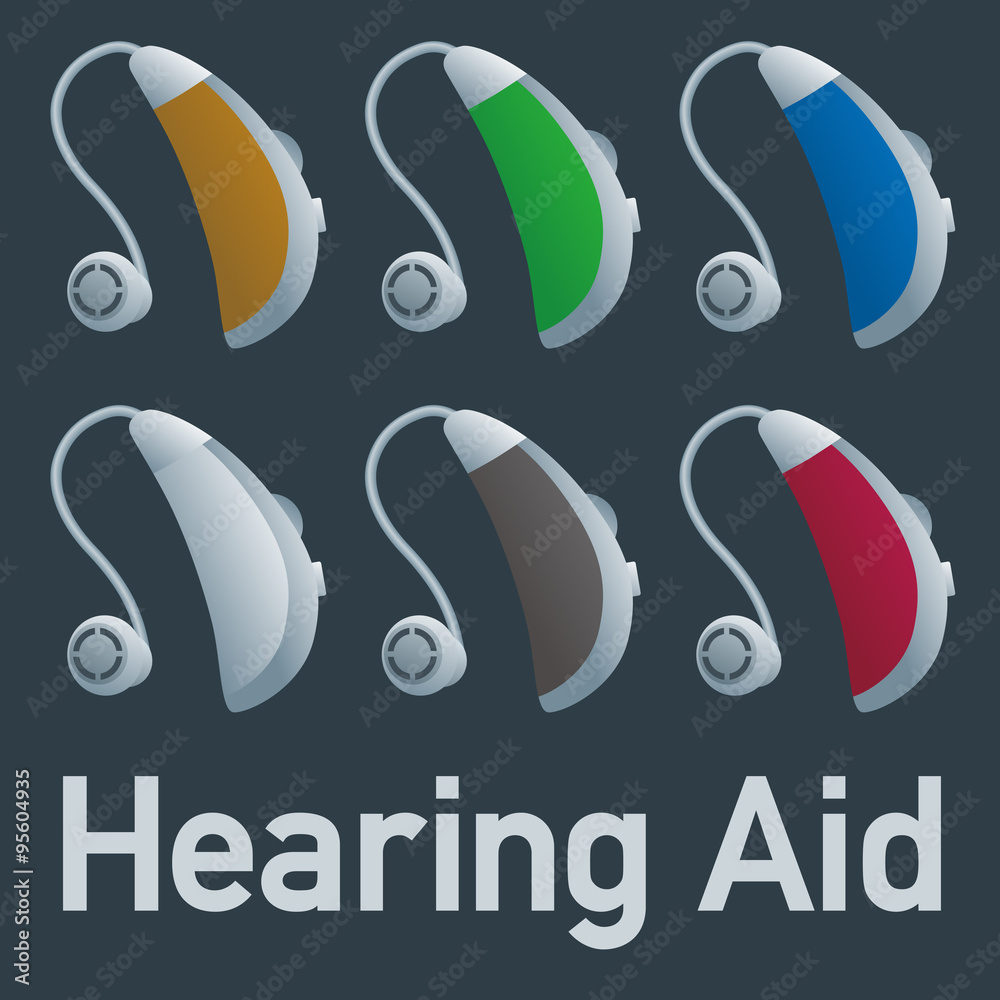 Colorful hearing aids, vector illustration Stock Vector | Adobe Stock