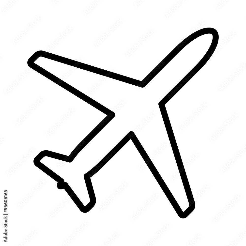 Airplane aviation line art icon for apps and websites Stock Vector ...