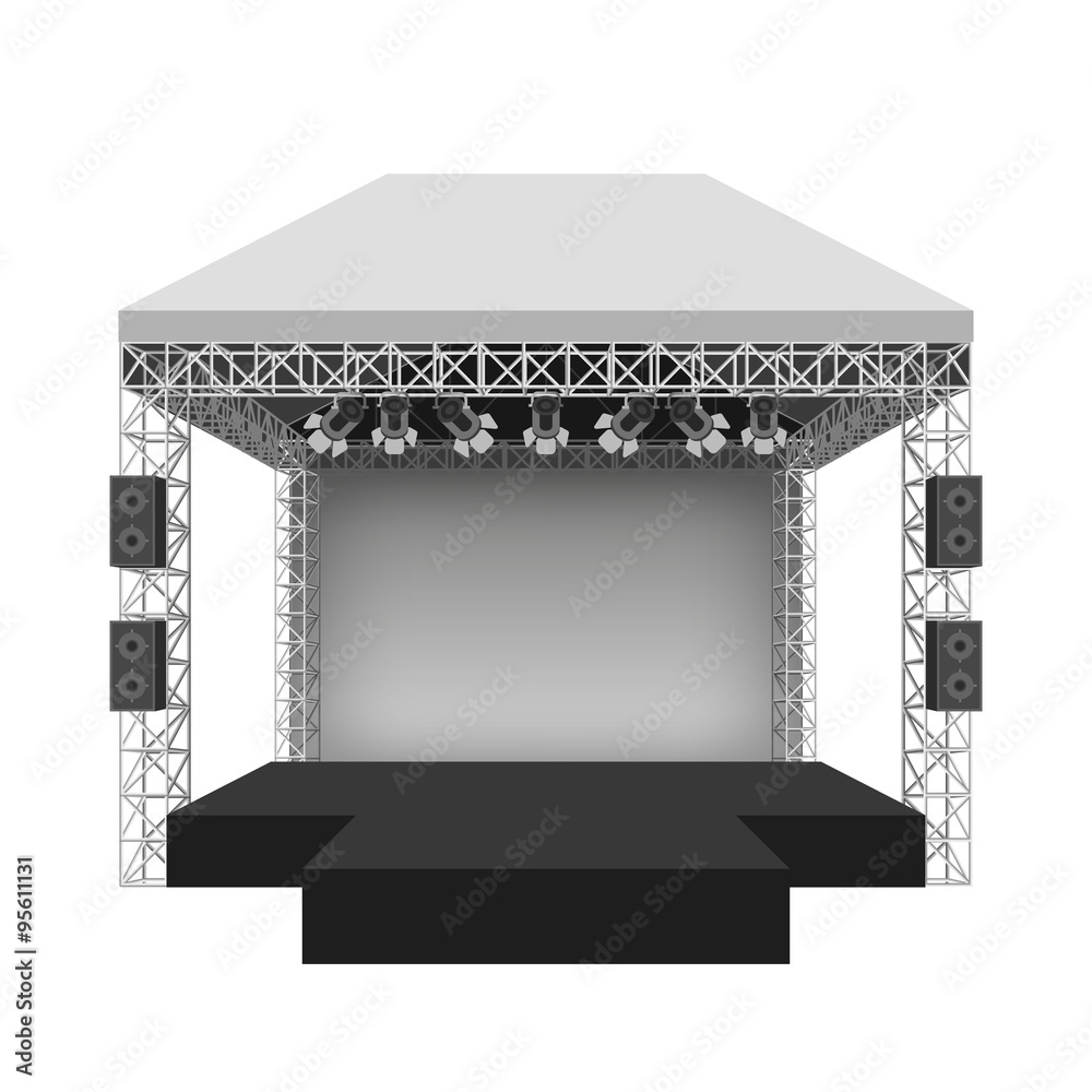 Podium concert stage. Vector illustration Stock Vector | Adobe Stock