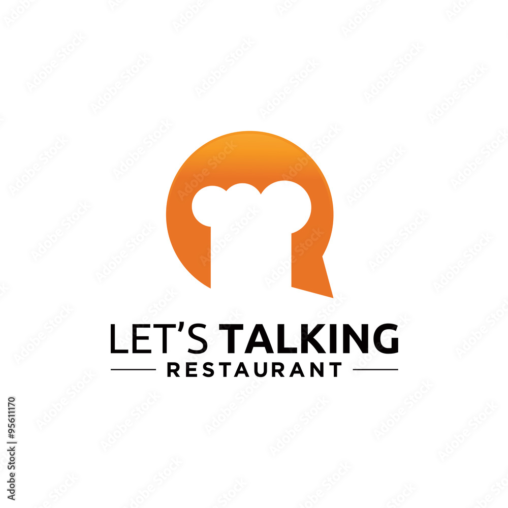 Lets Talking Restaurant logo icon Stock Vector | Adobe Stock
