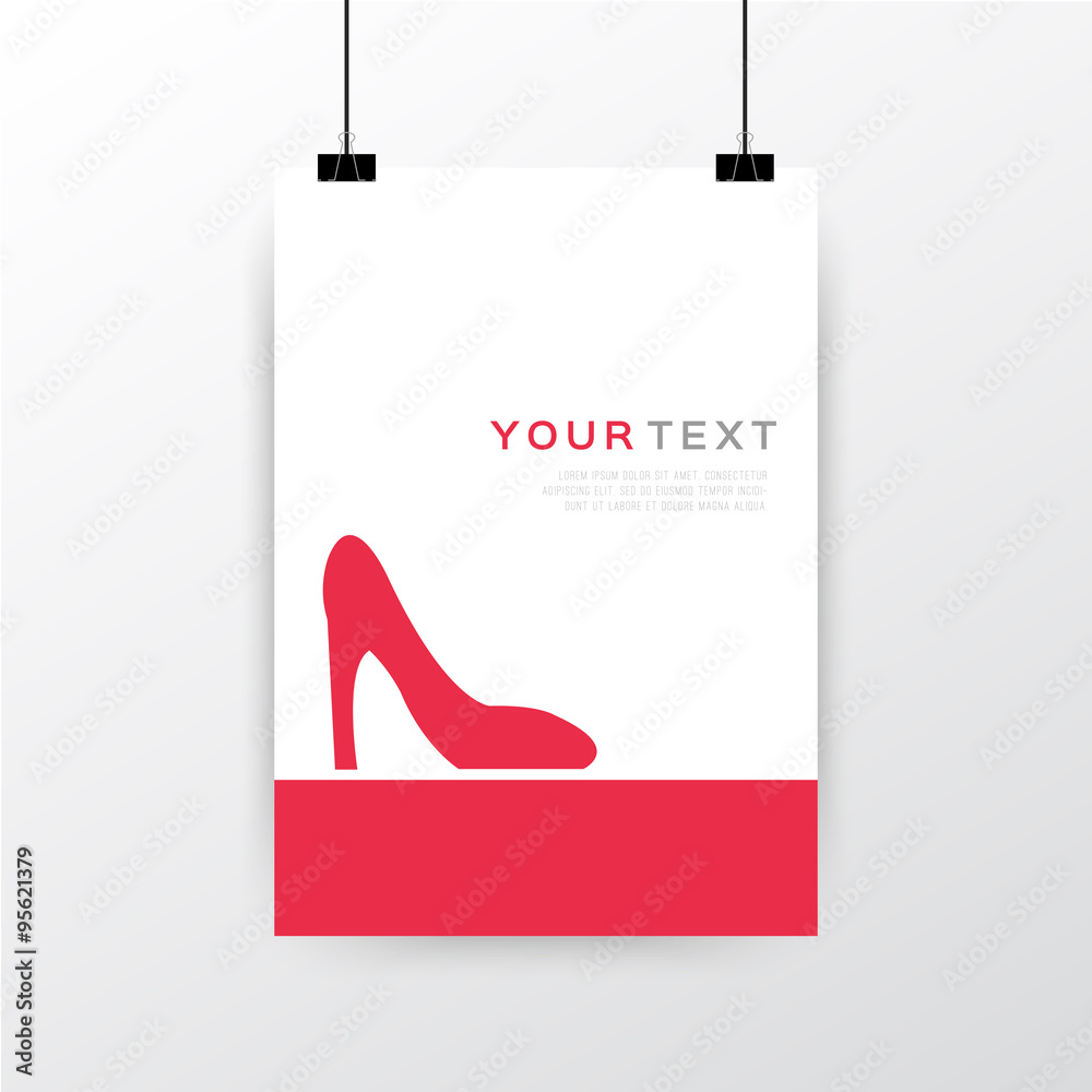 A4 / A3 format poster minimal abstract High Heels design with your text ...