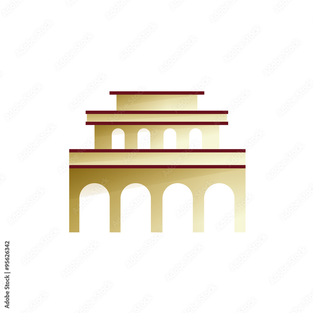 Building heritage Illustration icon logo classic silhouette Stock ...