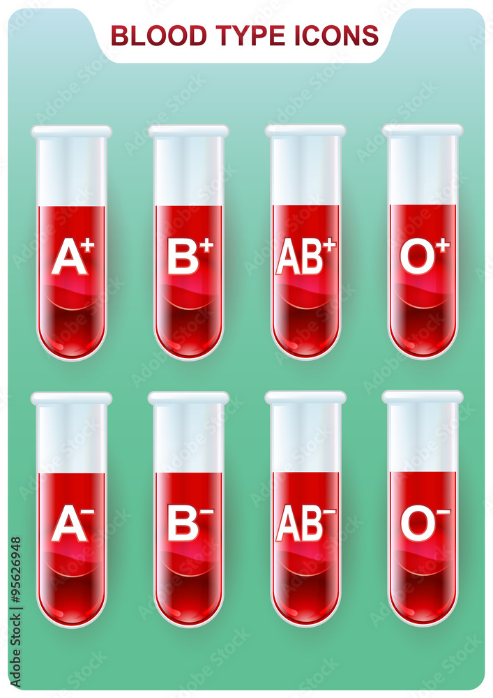 Blood Types Icons Stock Vector | Adobe Stock