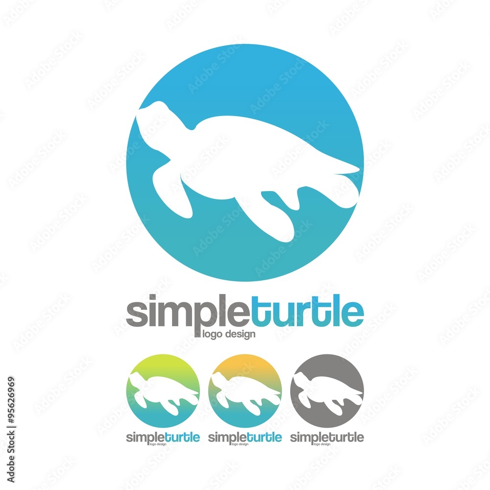 Turtle Swimming Logo Design. Vector of turtle design on white ...