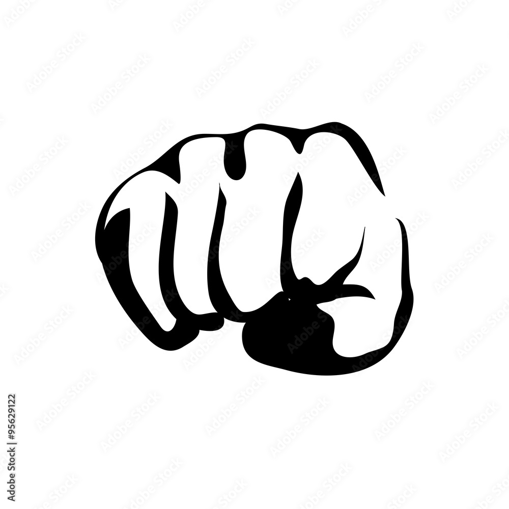 Vector Line Art Fist Stock Vector | Adobe Stock