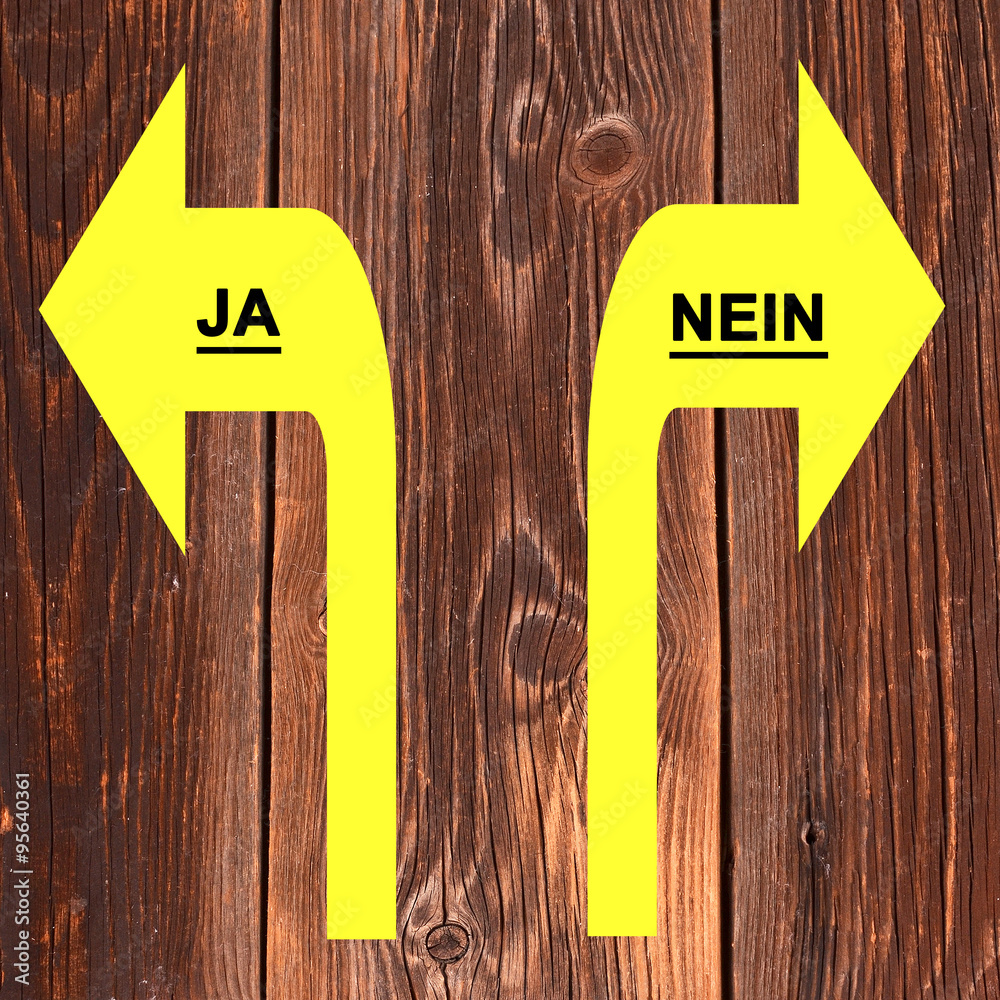 ja, nein, pfeile, richtung Stock Photo | Adobe Stock