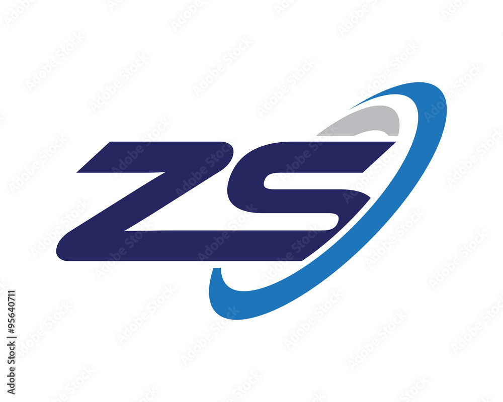 ZS Letter Swoosh Media Technology Logo Stock Vector | Adobe Stock