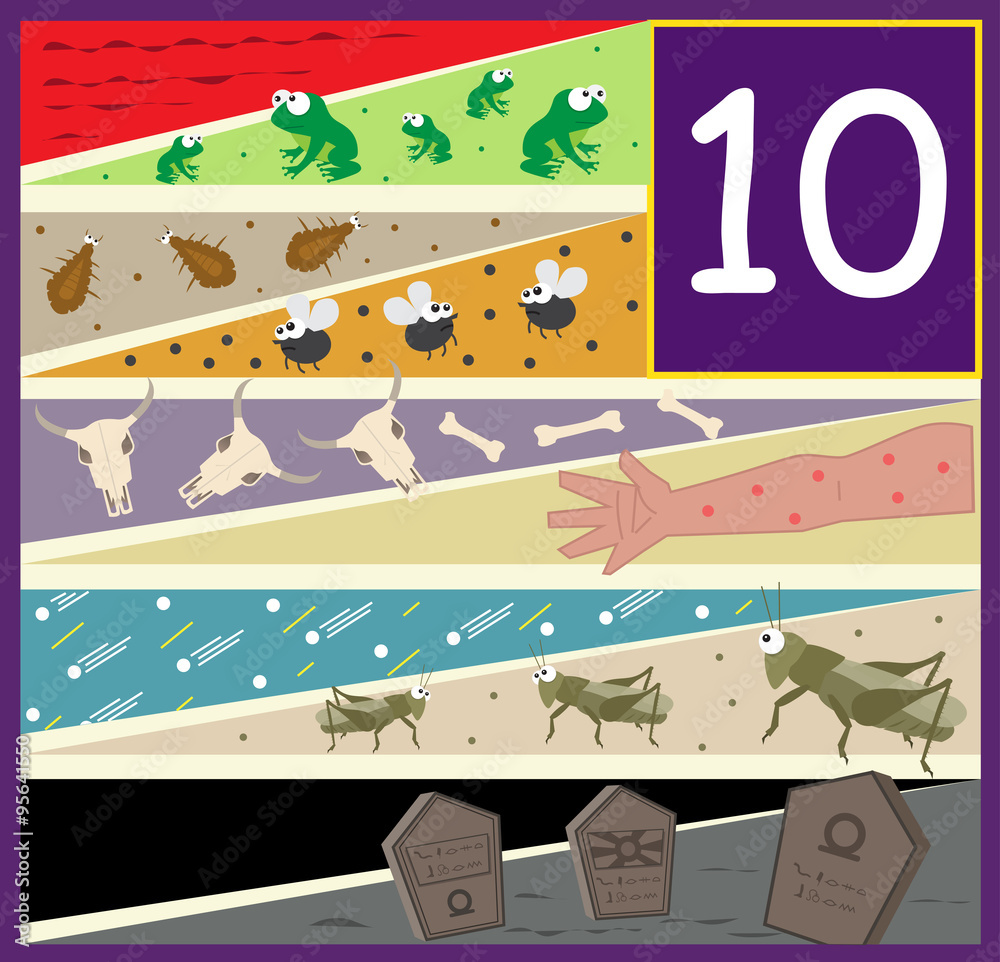 The Ten Plagues - An illustration of the ten plagues of Egypt. Eps10 ...