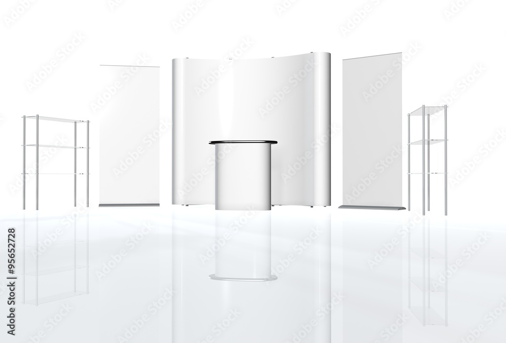 Trade exhibition stand, Exhibition Stand round, 3D rendering ...