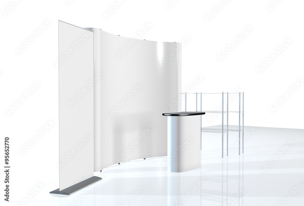 Trade exhibition stand, Exhibition Stand round, 3D rendering ...