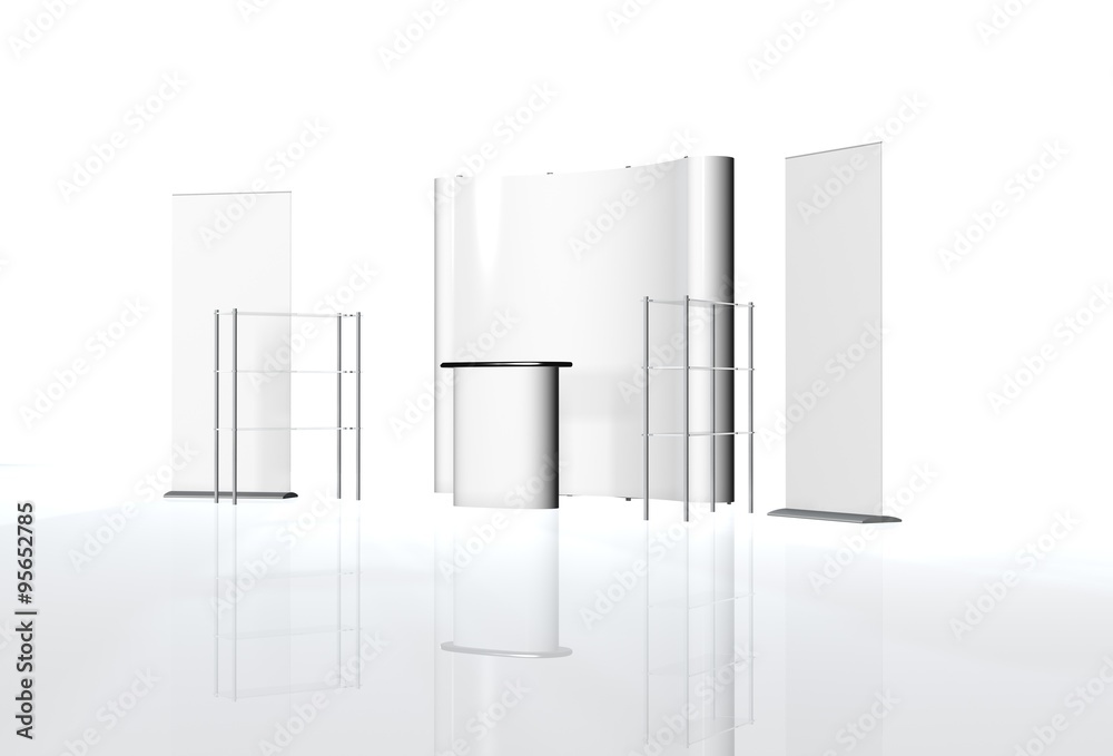 Trade exhibition stand, Exhibition Stand round, 3D rendering ...