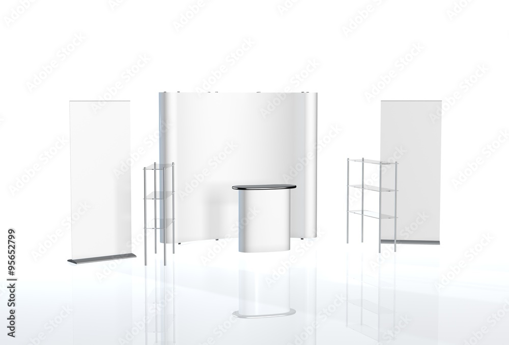 Trade exhibition stand, Exhibition Stand round, 3D rendering ...