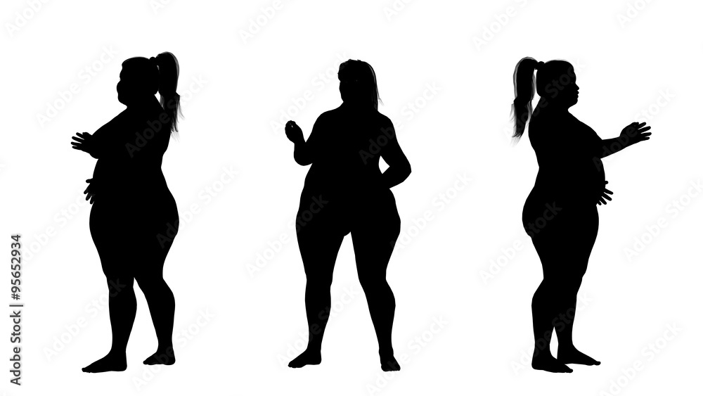 overweight fat woman silhouettes Stock Illustration | Adobe Stock