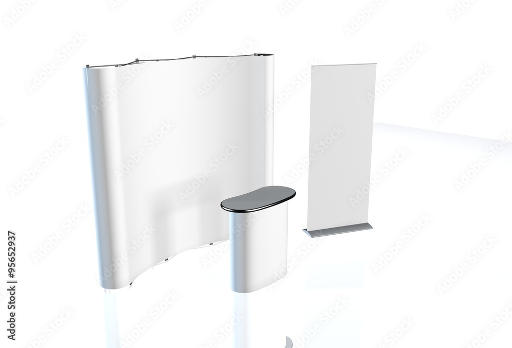 Trade exhibition stand, Exhibition Stand round, 3D rendering ...