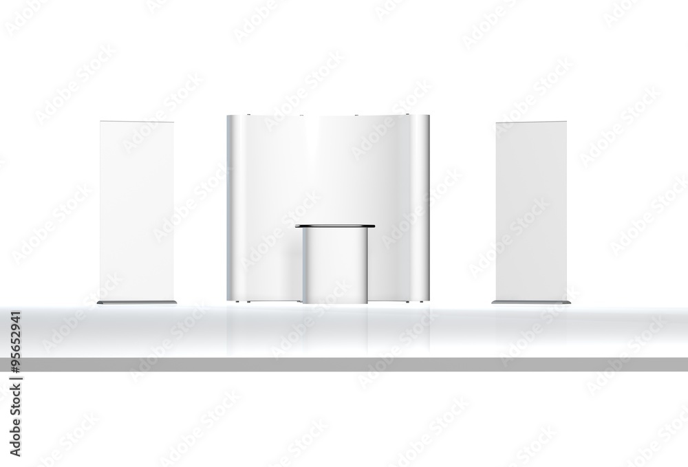 Ilustrace „Trade exhibition stand, Exhibition Stand round, 3D rendering ...