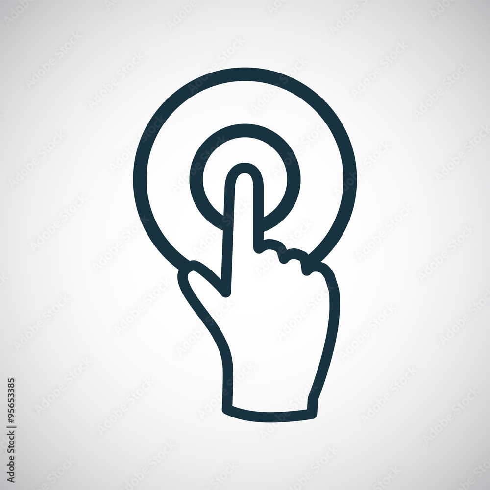 finger touch screen outline, thin, flat, digital icon. Stock Vector ...