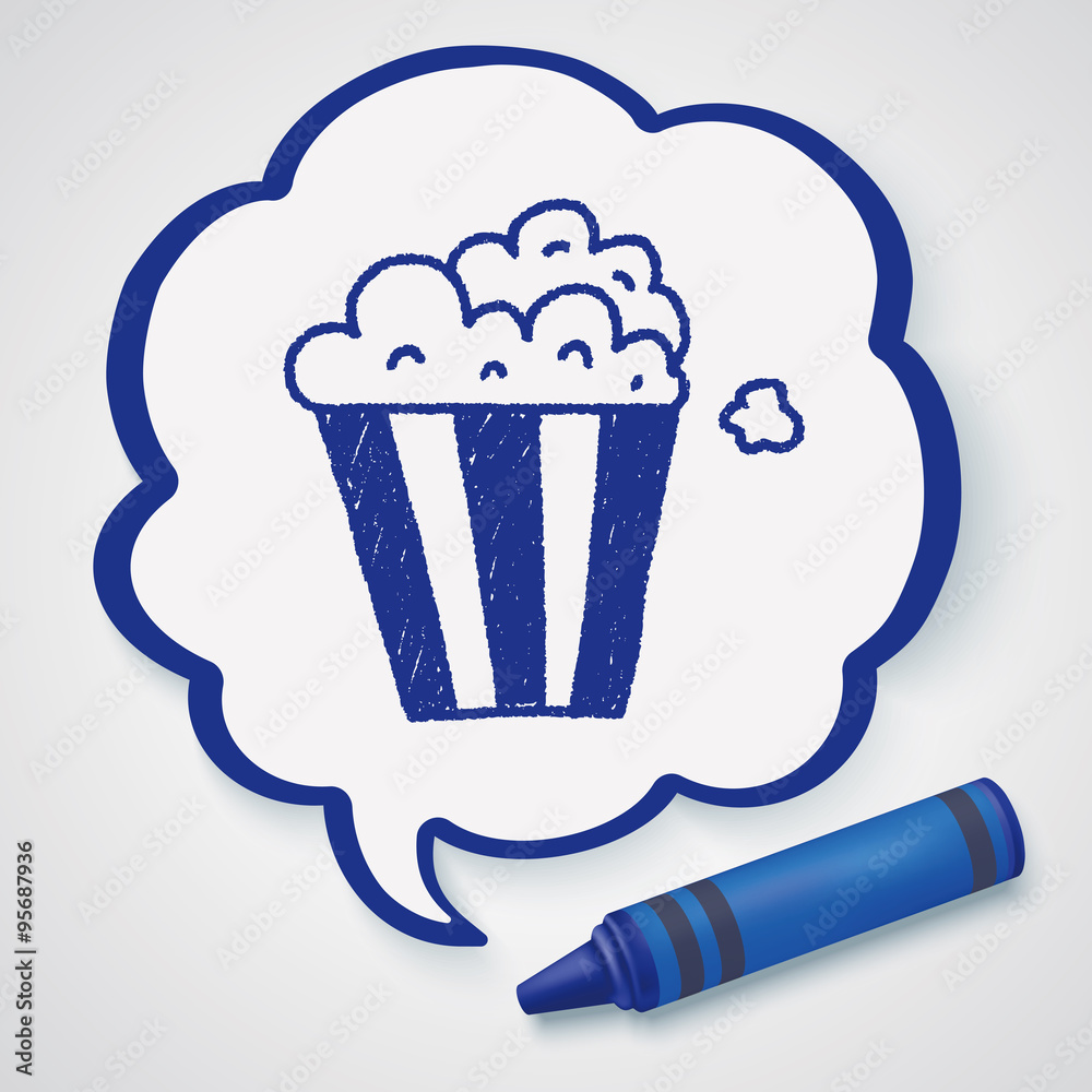 Vetor de popcorn doodle drawing do Stock | Adobe Stock