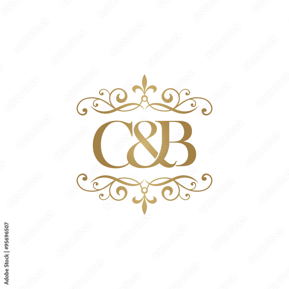 C&B Initial logo. Ornament ampersand monogram golden logo Stock Vector ...