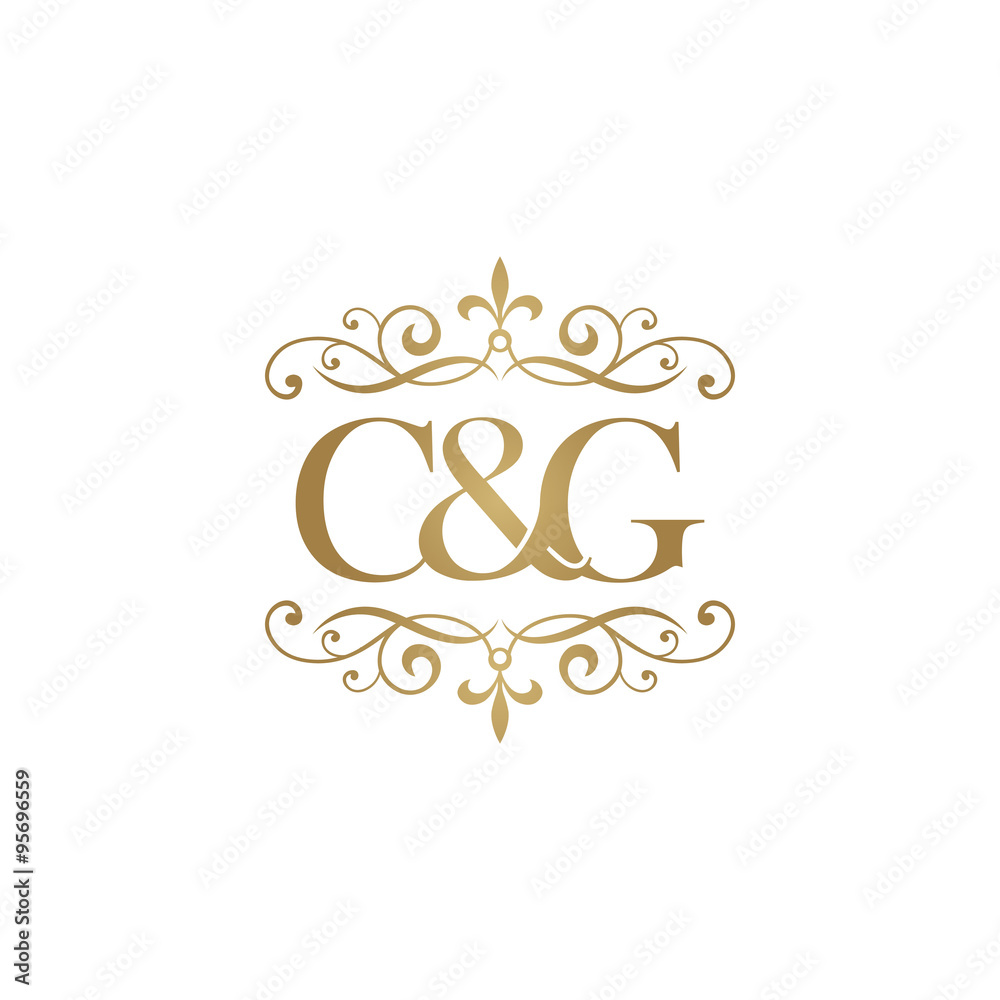 C&G Initial logo. Ornament ampersand monogram golden logo Stock Vector ...