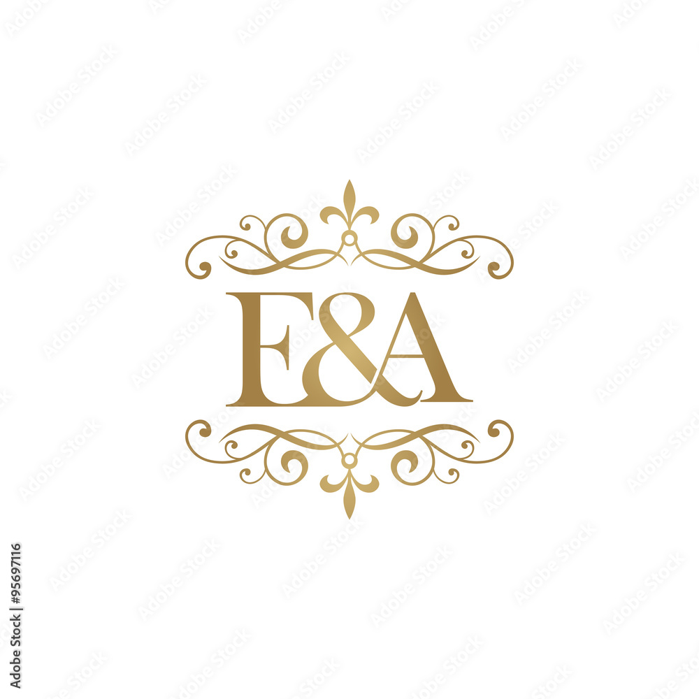 E&A Initial logo. Ornament ampersand monogram golden logo Stock Vector ...