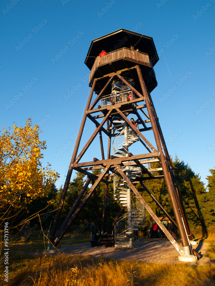 Wooden lookout tower Stock Photo | Adobe Stock