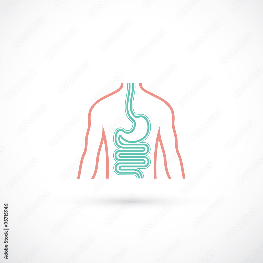 Human digestive system symbol Stock Vector | Adobe Stock