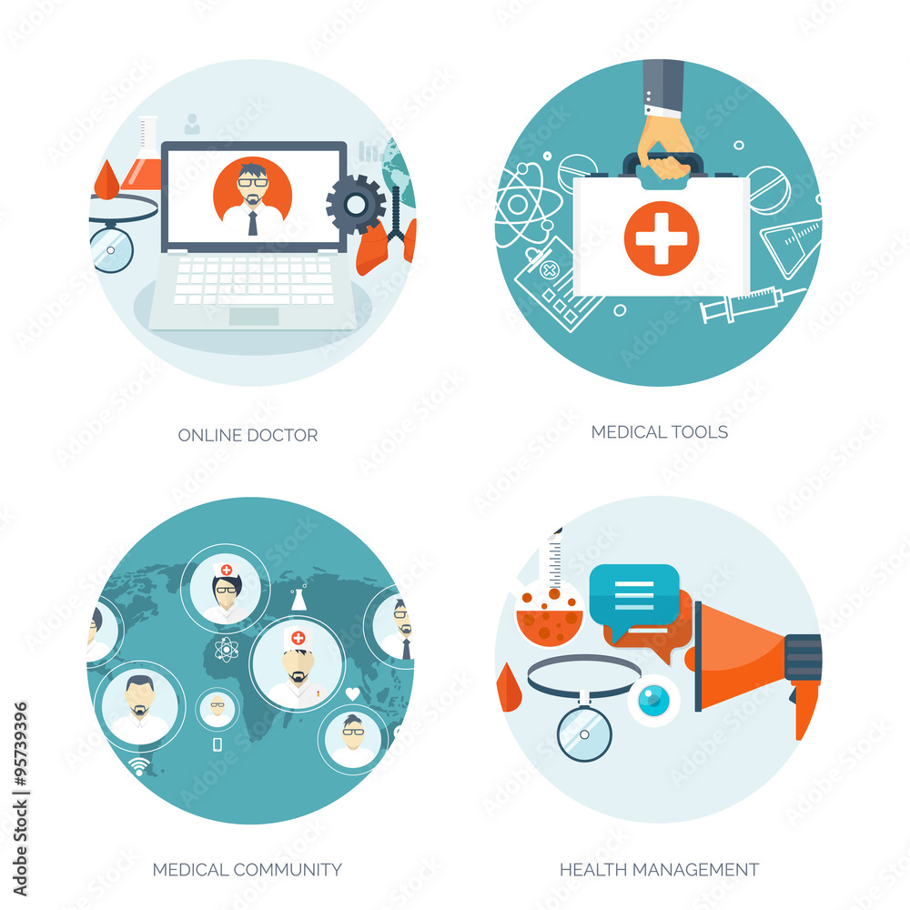 Vector illustration. Flat medical background. Health care ,first aid ...