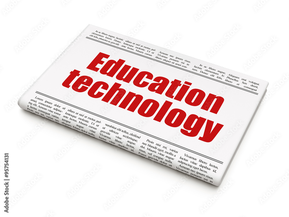 Learning concept: newspaper headline Education Technology Stock ...