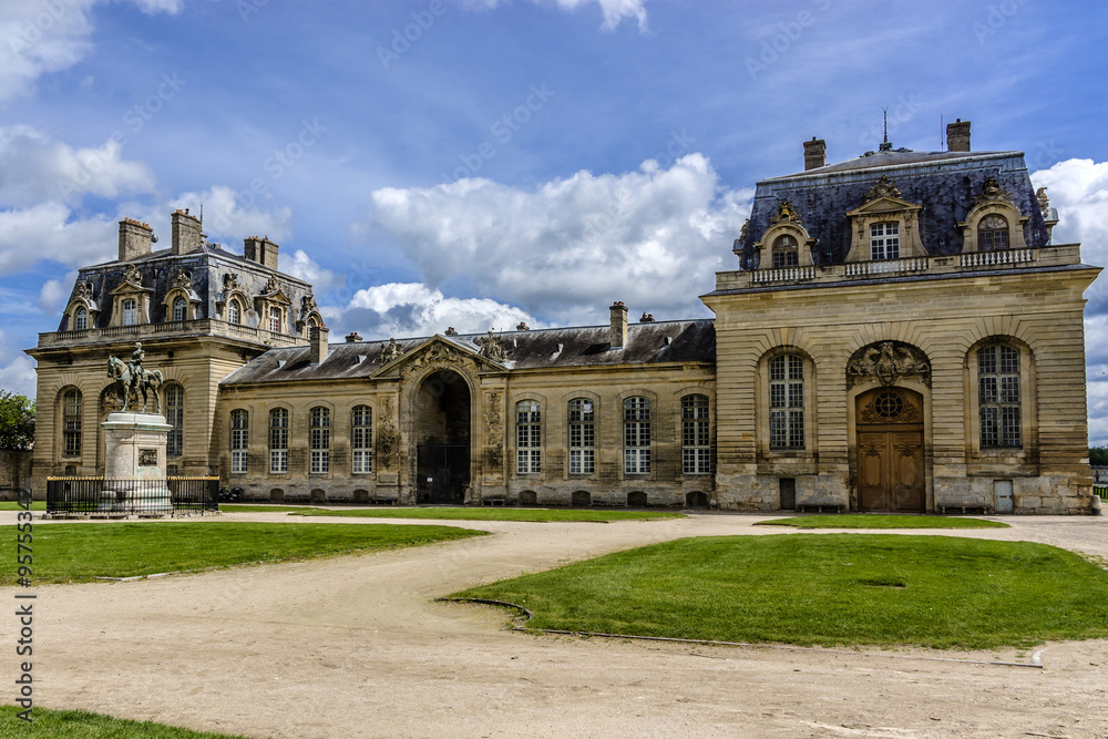 Grand Stables. Famous Chateau de Chantilly (1560). Oise, France. Stock ...
