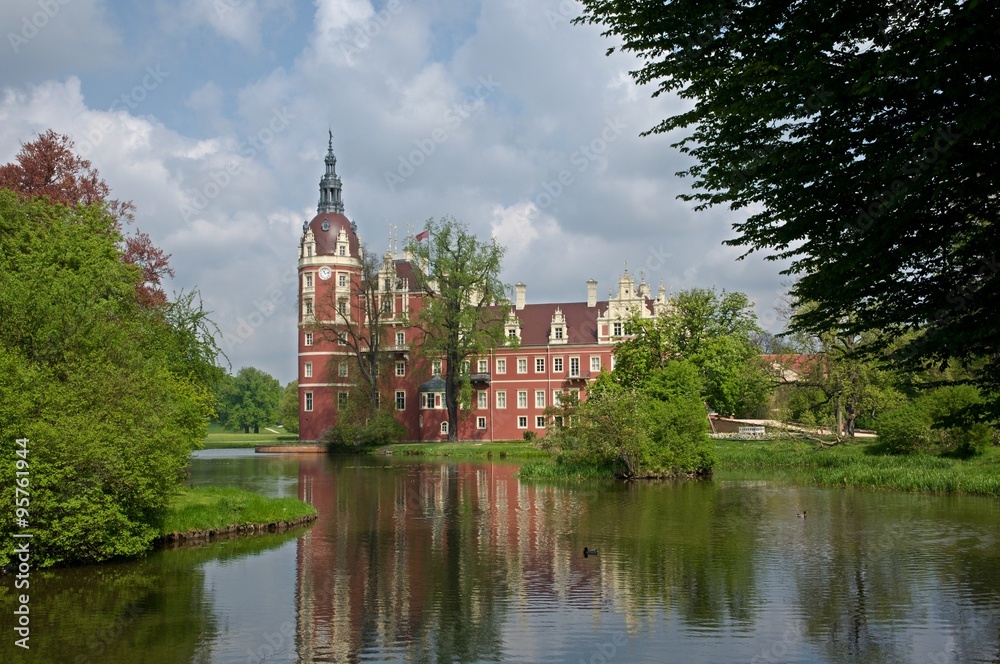 Castle and park of Prince Pueckler in Bad Muskau in Saxony, Germany ...