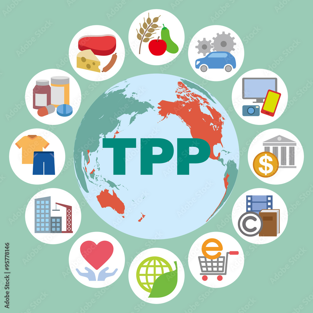 TPP (Trans Pacific Partnership) and various trading goods, services ...
