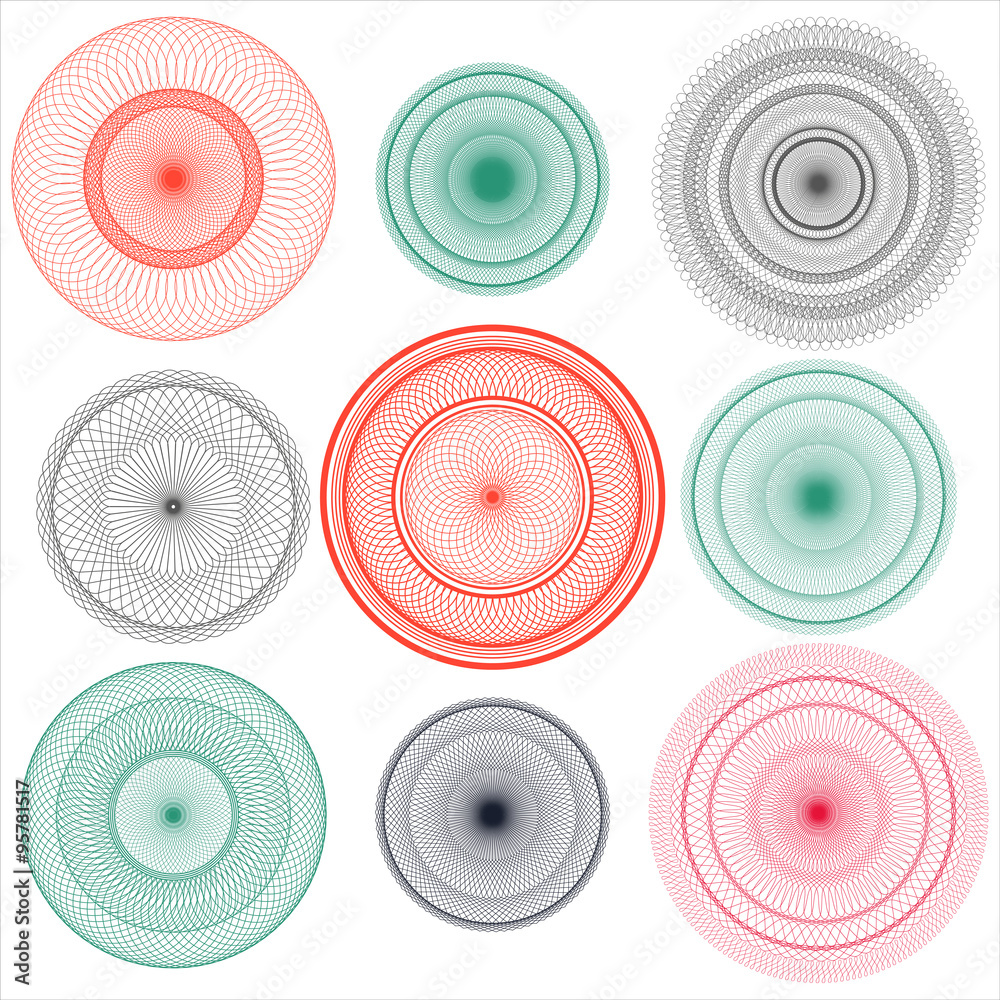 Spirograph Designs Stock Vector | Adobe Stock