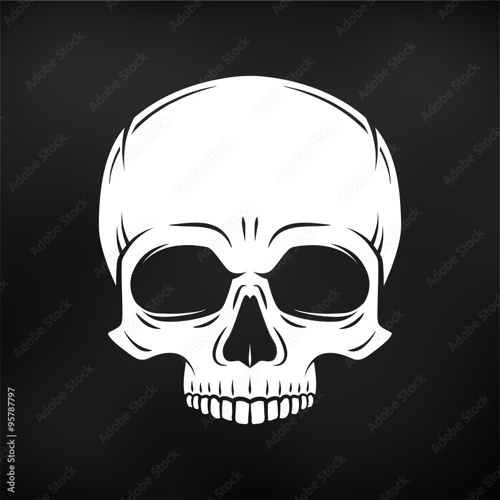 Human evil skull vector. Jolly Roger logo template. death t-shirt ...