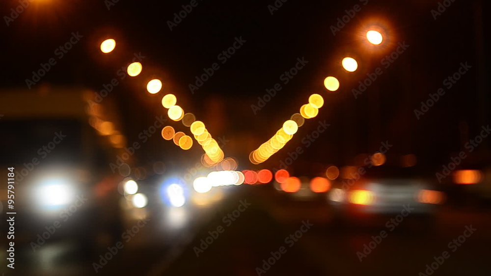 Street lights car bokeh. Stock Video | Adobe Stock