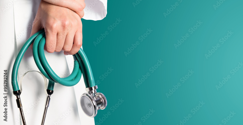 Green medical background with nurse Stock Photo | Adobe Stock