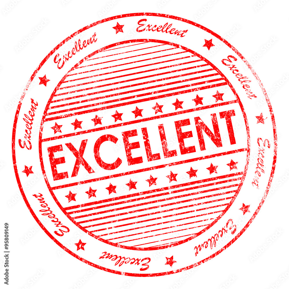 Red grunge excellent rubber stamp Stock-Illustration | Adobe Stock